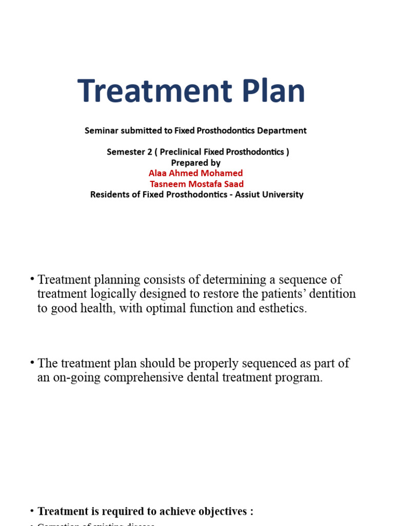 Treatment Plan | PDF | Dental Implant | Dental Anatomy