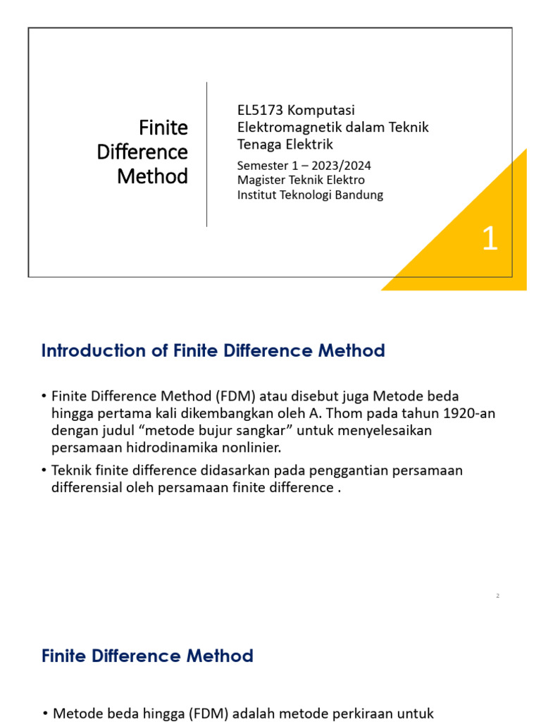 7 Finite Difference Method Part 1 | PDF | Metode & Bahan Ajar