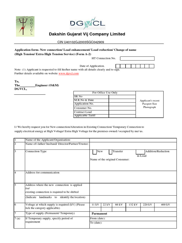 HT A1 Form | PDF | High Voltage | Private Law