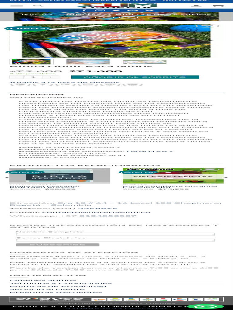 Biblia Unilit para Niños - Librería Elim | PDF