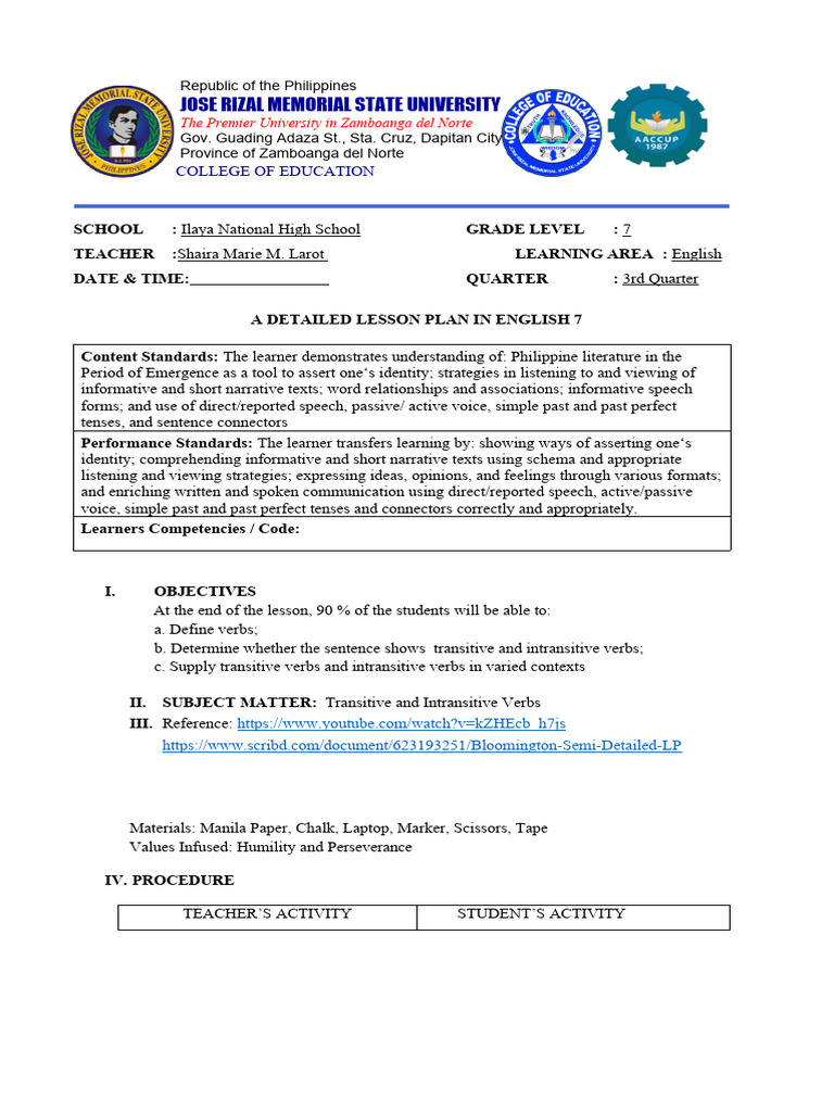 Transitive and Intransitive Verbs | PDF | Verb | Grammatical Tense