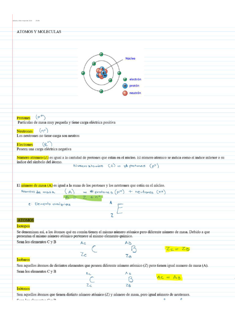 Atomos Y Moleculas Clase 6 Pdf