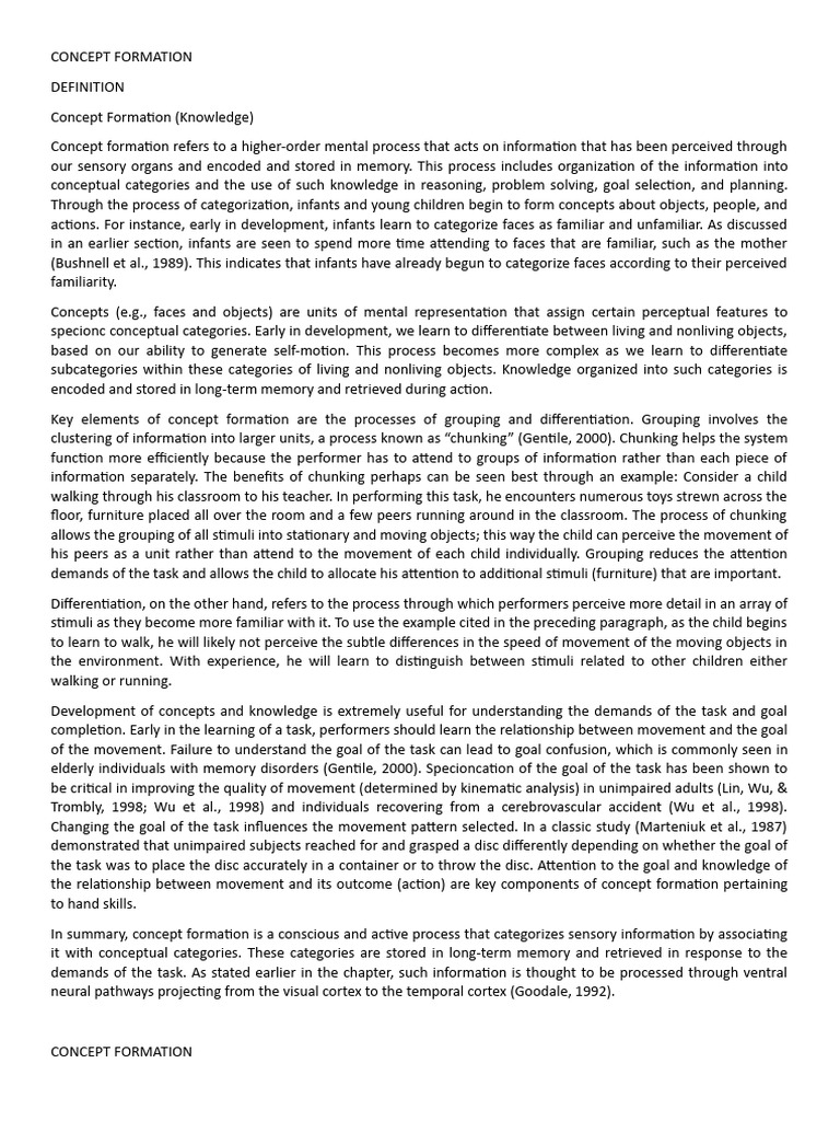 Concept Formation | Download Free PDF | Concept | Perception