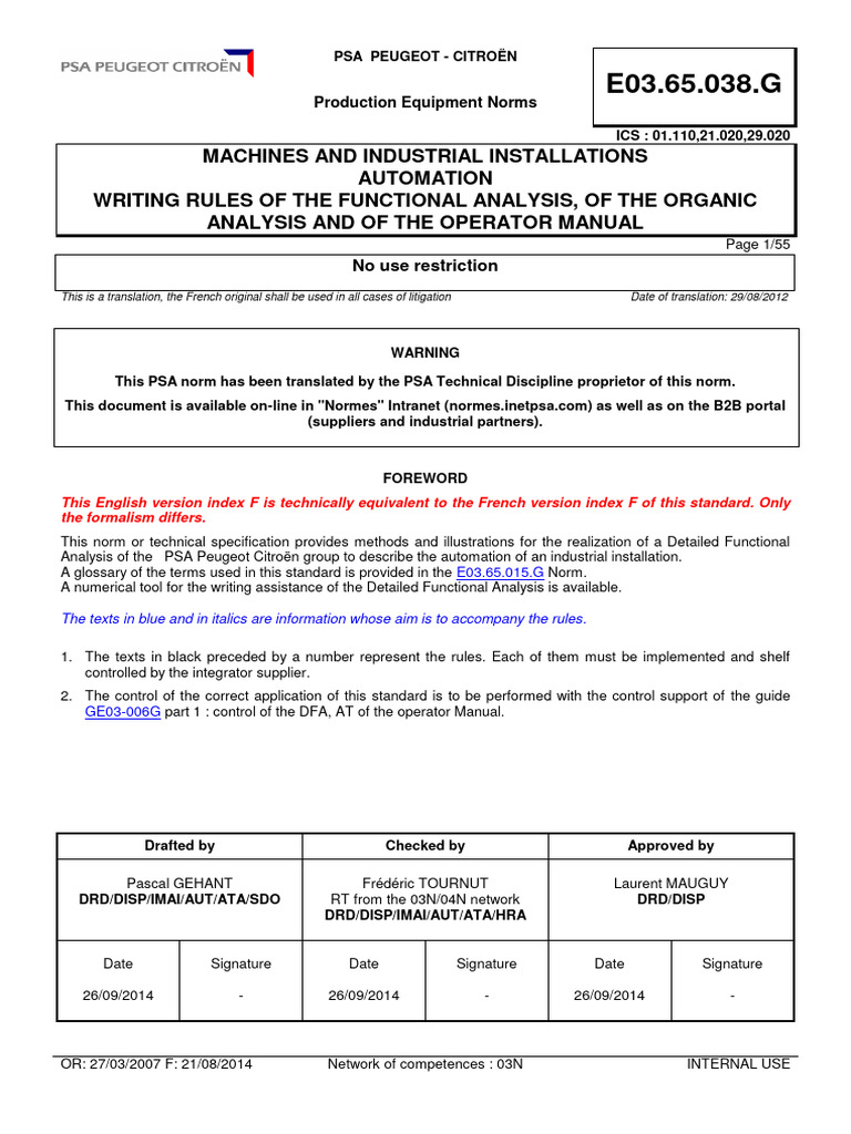 E03.65.038.G - Ind.F - EN | PDF | Programmable Logic Controller | Specification (Technical Standard)