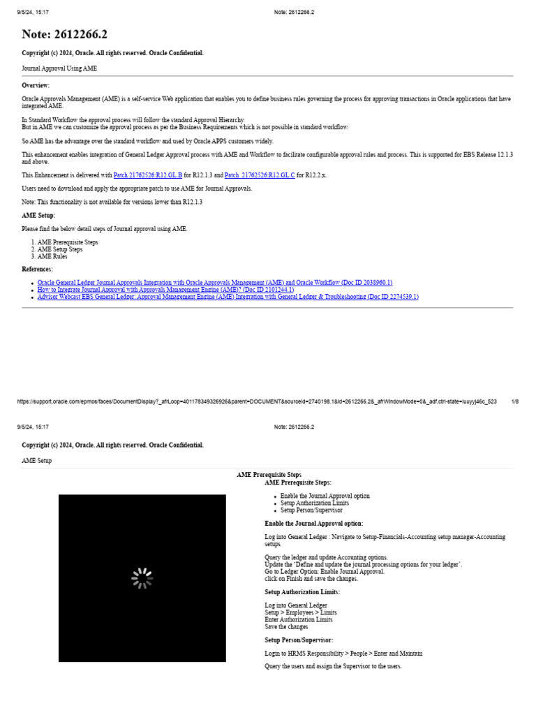 Approval Management Engine (AME) Setup and Usage Video Series (Doc ID ...