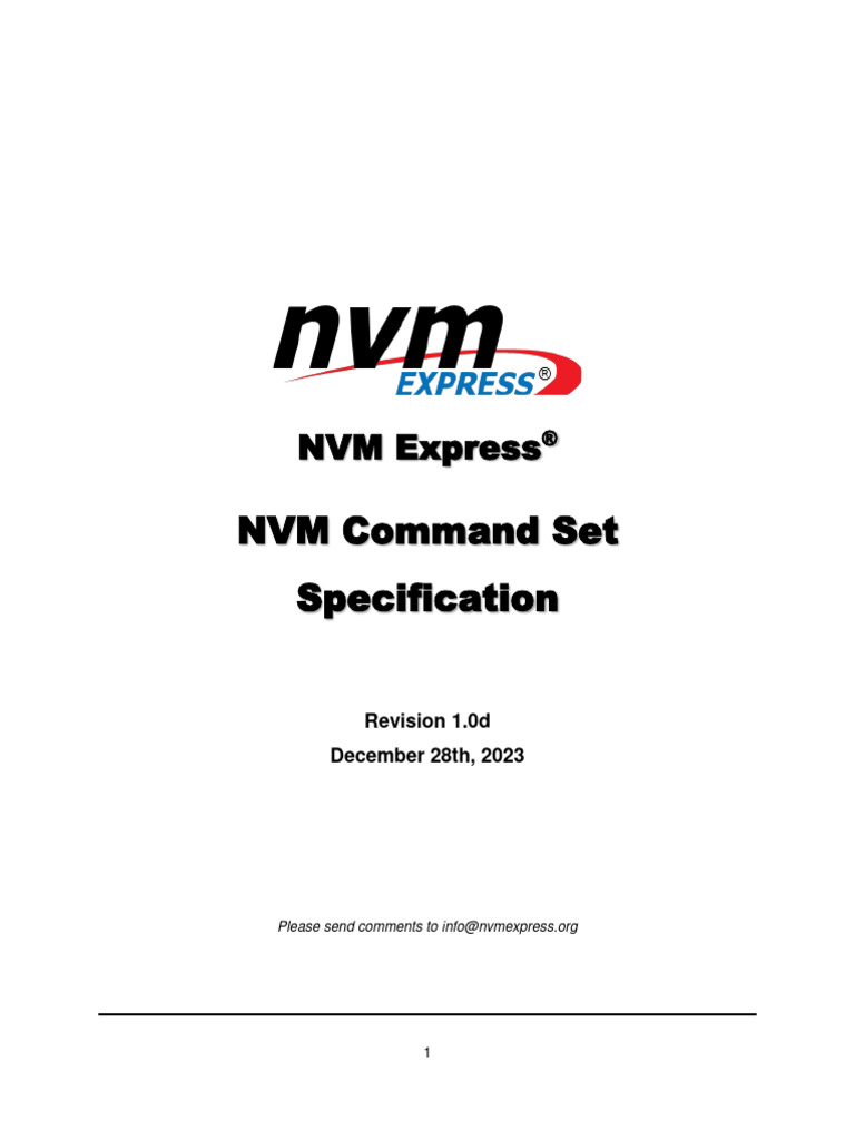 NVM Express NVM Command Set Specification 1.0d 2023.12.28 Ratified | PDF | Byte | Metadata