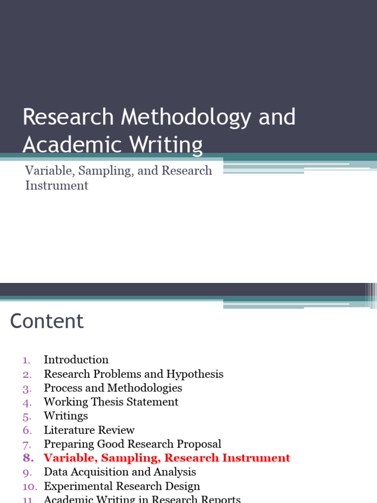 Variable, Sampling, Research Instrument | PDF | Sampling (Statistics) | Validity (Statistics)