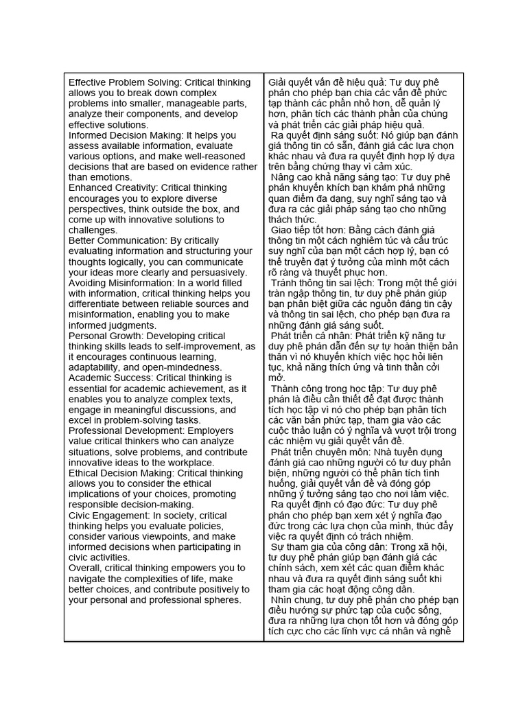 Critical Thinking | PDF