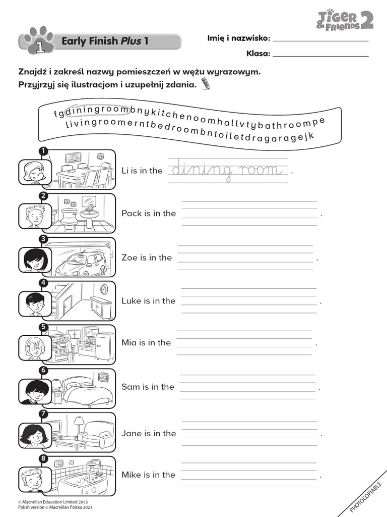 Tiger&Friends 2_TRF_Unit 1_Early Finish Plus 1 | PDF