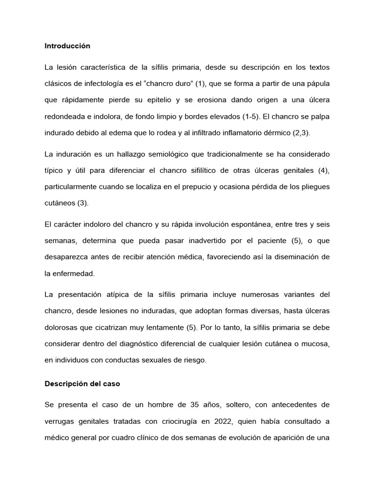 Chancro Sifiliětico Doloroso No Indurado INFECTIO | PDF | Hombres que ...