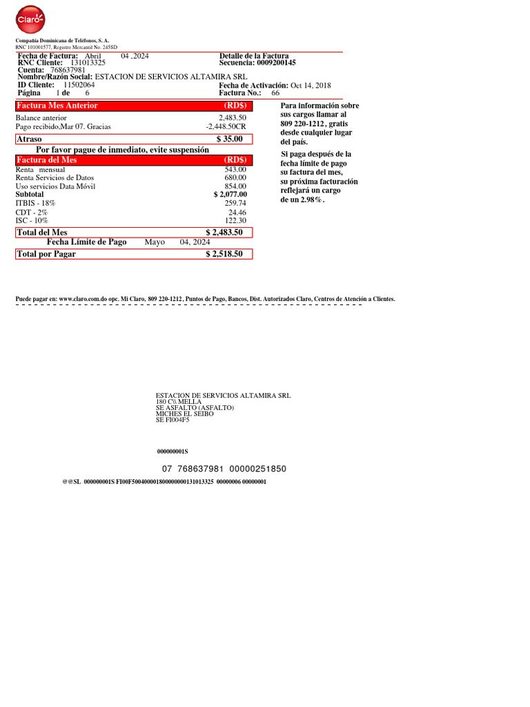 Factura 2024 04 | PDF | Factura