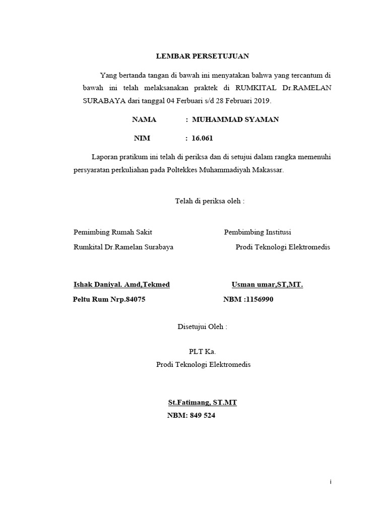 LAPORAN RUMKITAL Dr. RAMELAN SURABAYA PKL III | PDF