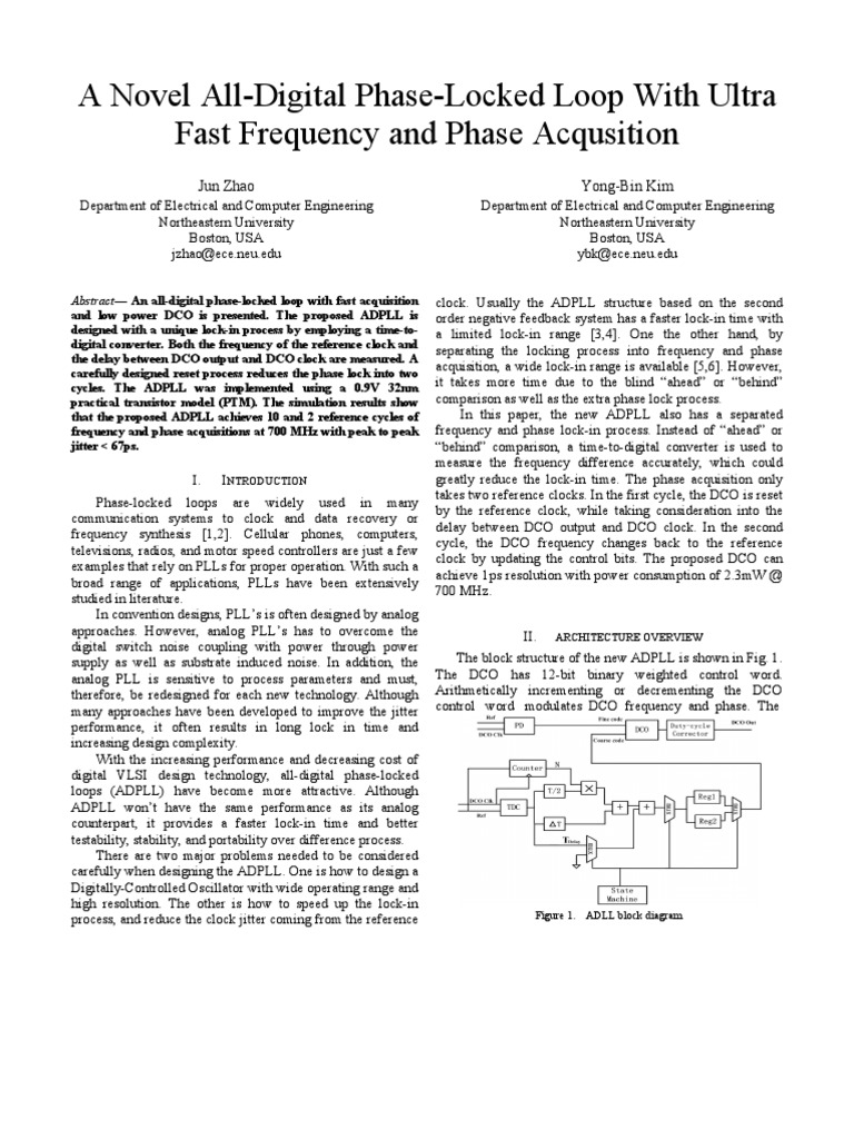 A New ADPLL | PDF | Electronic Design | Digital Electronics