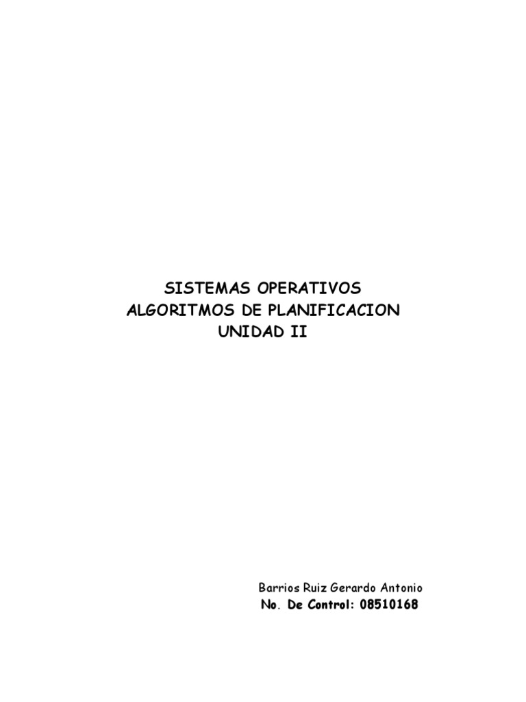 Algoritmo de Planificacion | PDF | Programación (Computación) | Unidad ...