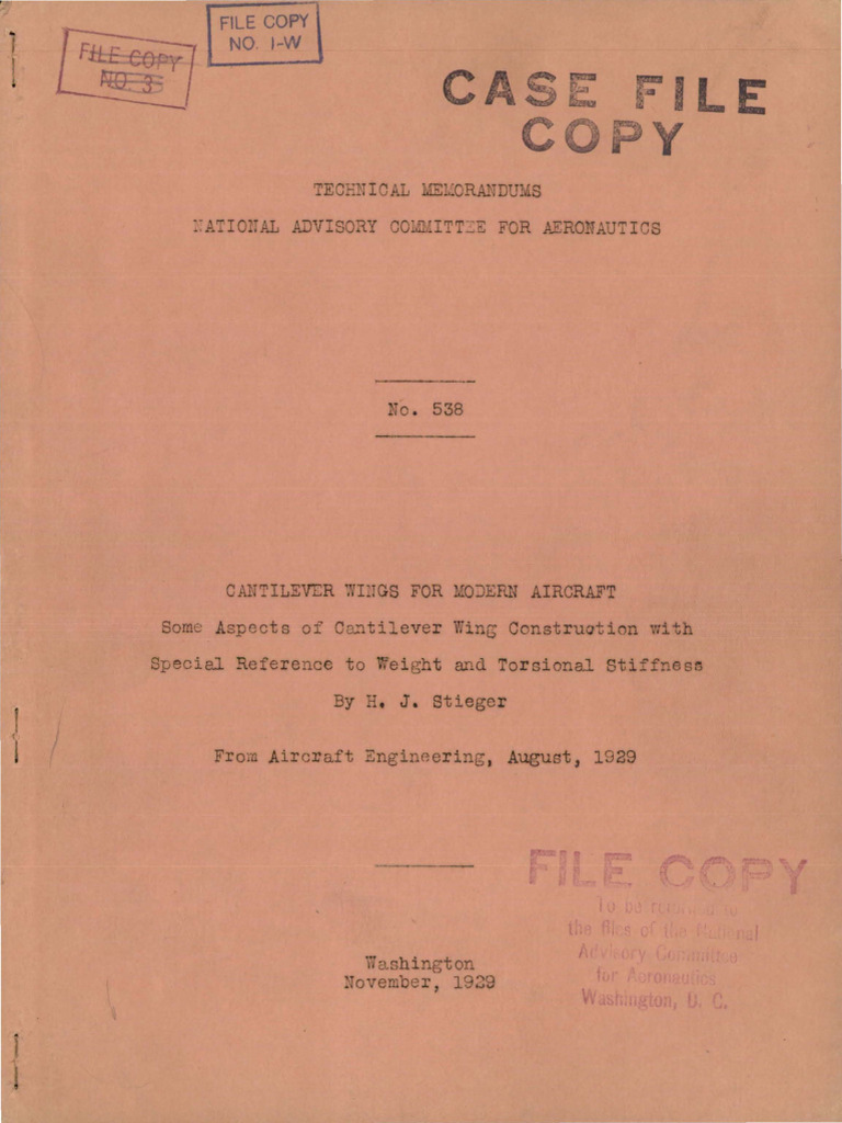 Naca TM 538 | PDF | Biplane | Spar (Aeronautics)