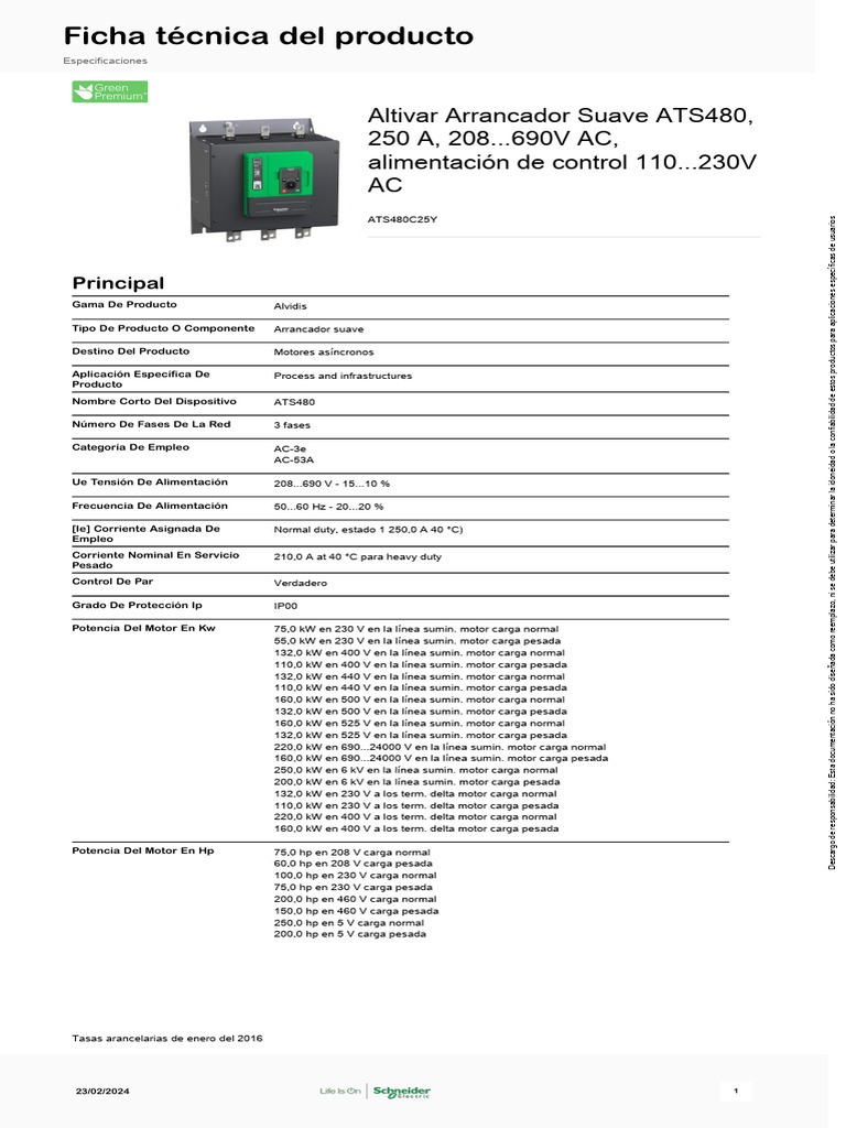 Schneider Electric - Altivar-Soft-Starter-ATS480 - ATS480C25Y | PDF ...