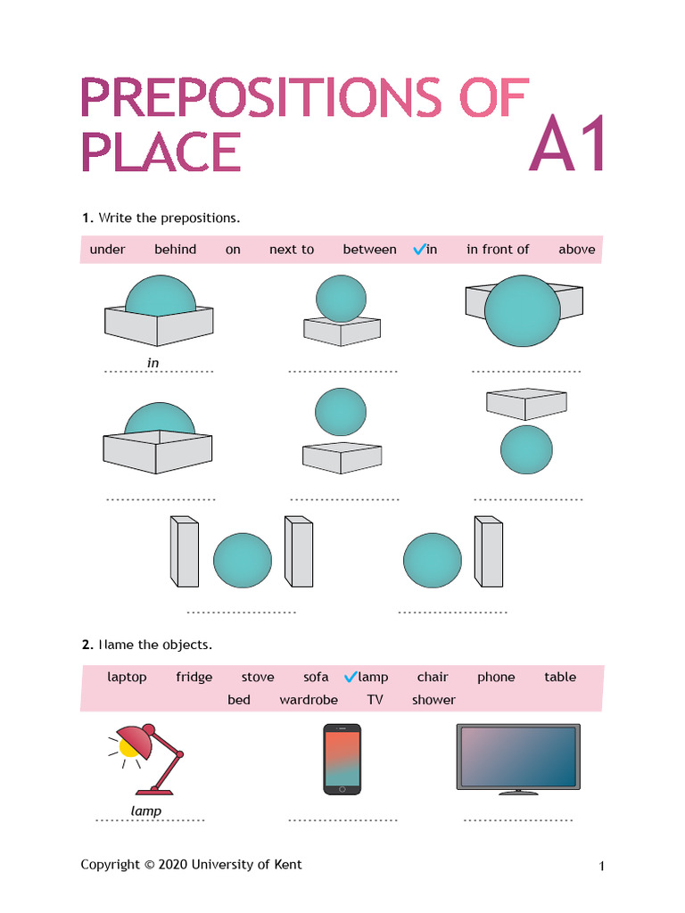 Prepositions-Of-Place pdf3 | PDF | Home & Garden