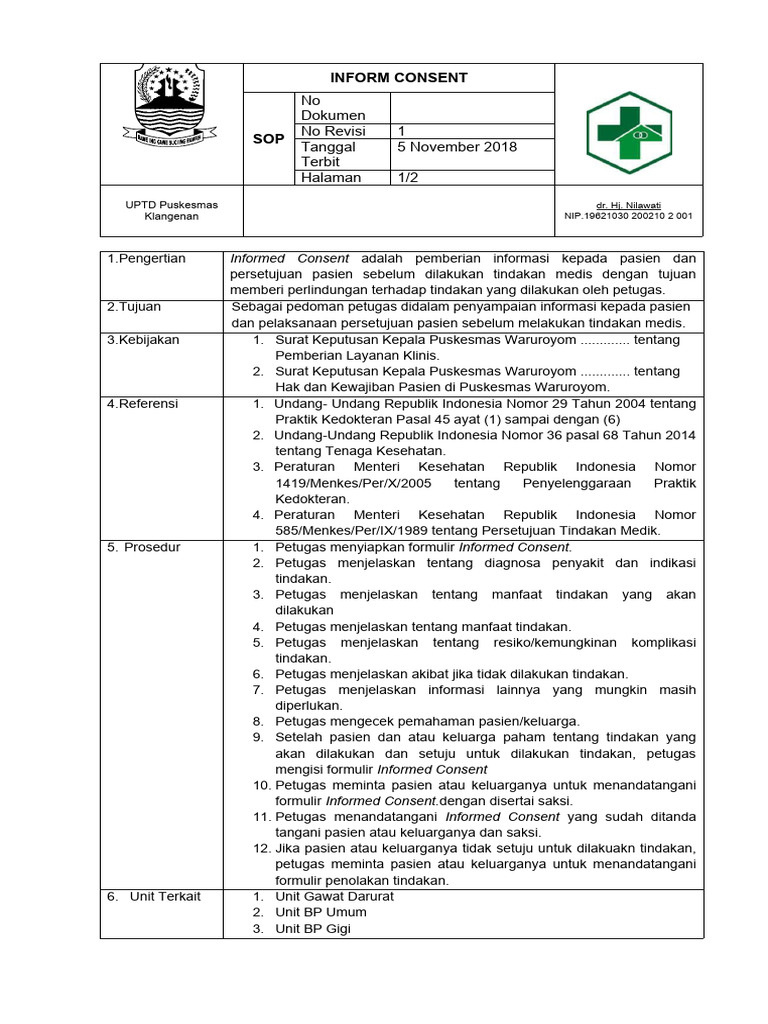 Sop Informed Consent | PDF | Sains & Matematika