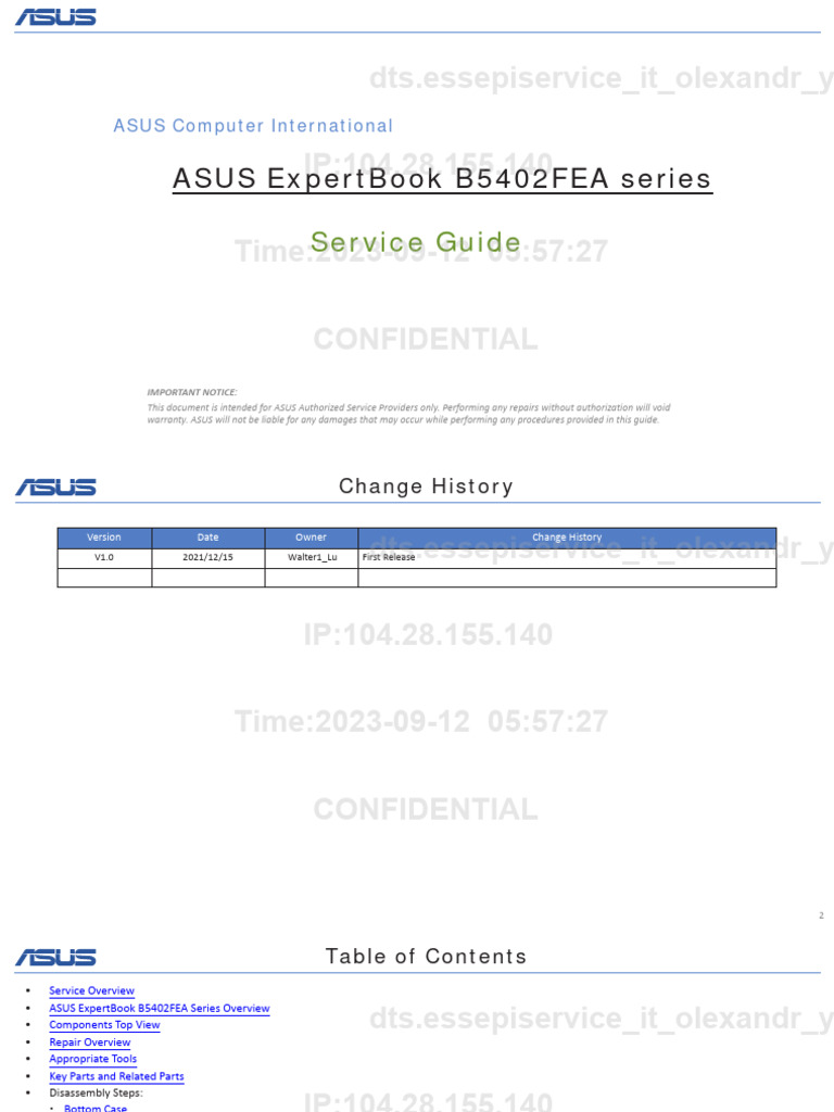 B5402FE Series Service Guide | PDF | Electrostatic Discharge | Computer Hardware