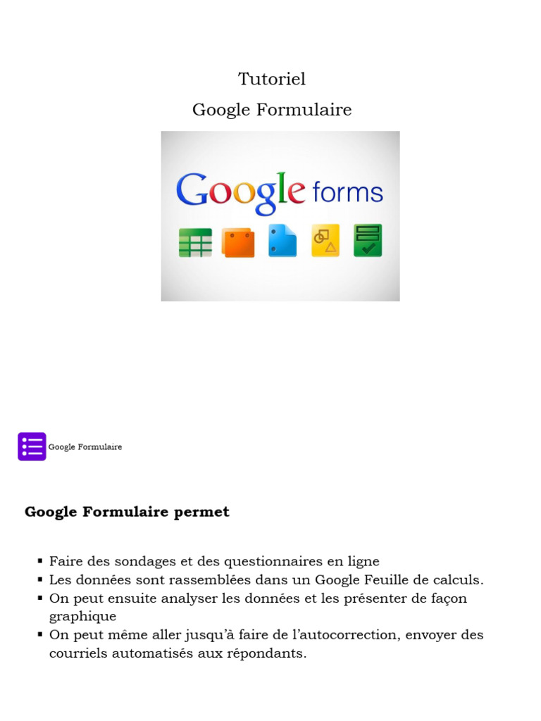 Tutoriel Google Forms en PDF | PDF