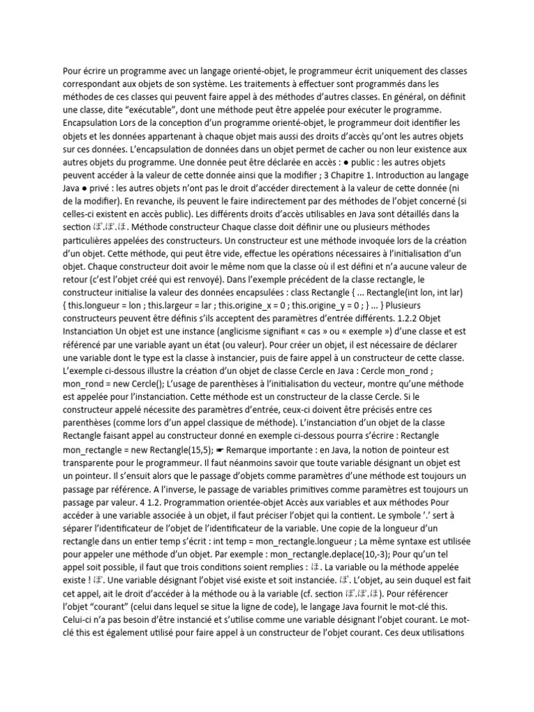 Introduction à la programmation orientée-objet | PDF | Classe ...