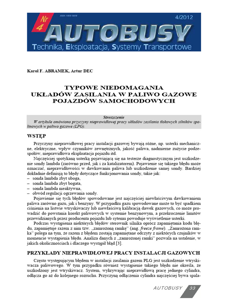 Uklady LPG Abramek | PDF