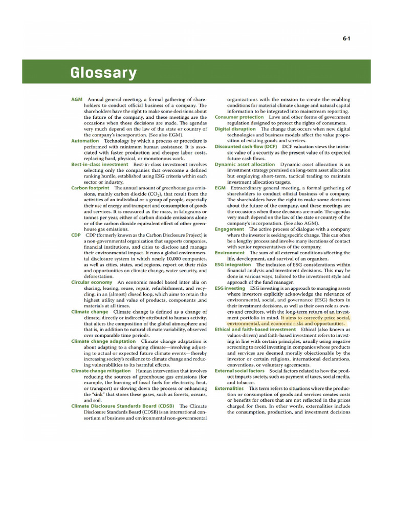 SAMPLE of ESG Glossary | PDF