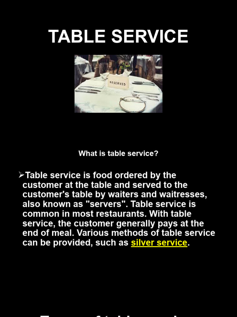 Week 15 Table Service | PDF | Waiting Staff | Tableware