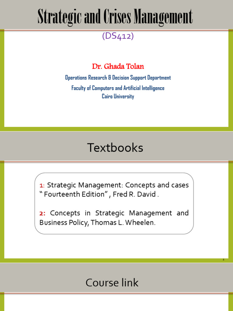 Lecture 1 | PDF | Strategic Management | Strategic Planning