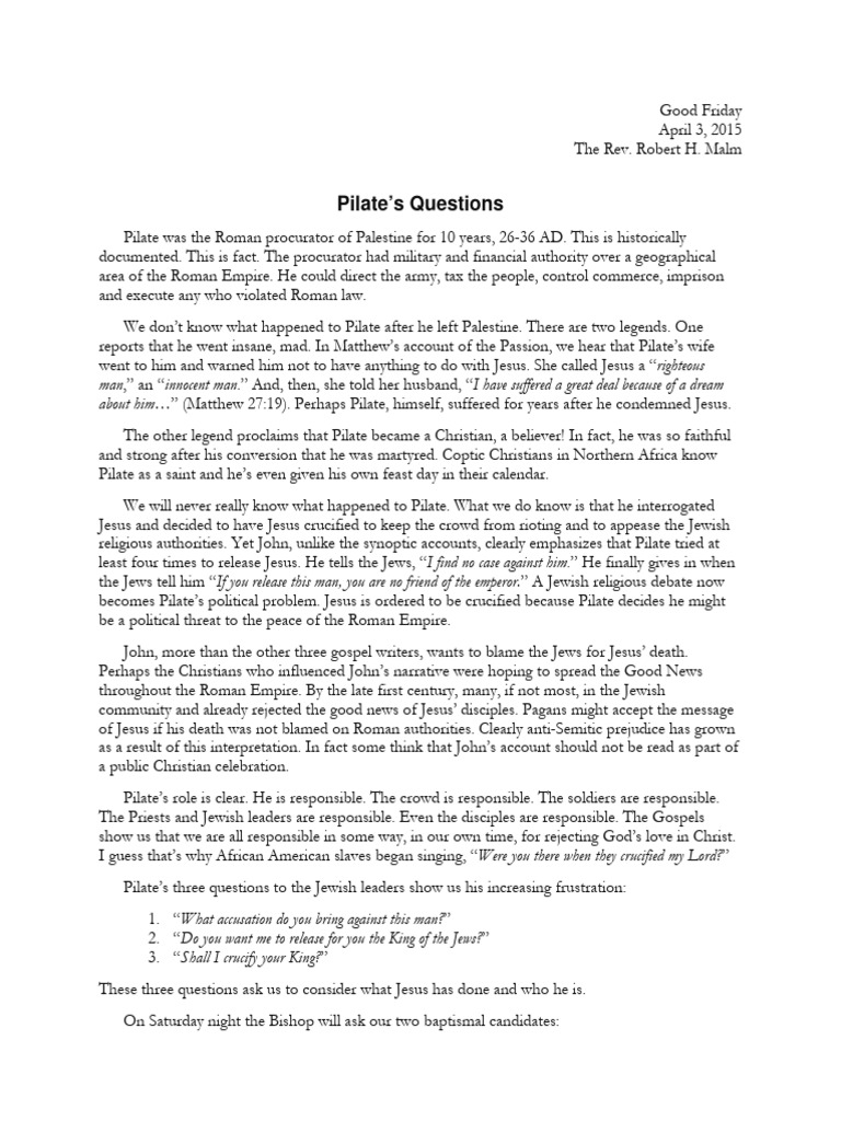 2015 0403 Good Friday | PDF | Jesus | Pontius Pilate