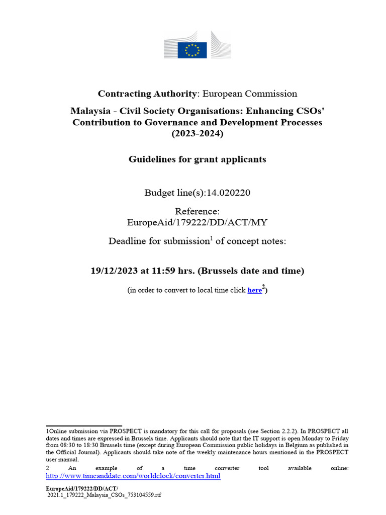 Guidelines For Grant Applicants - Restricted - 179222 | PDF | Governance | European Union