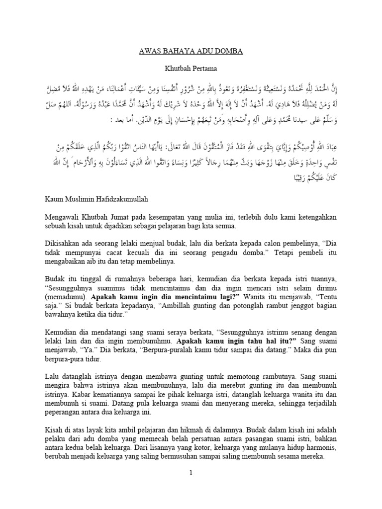 Awas Bahaya Adu Domba | PDF