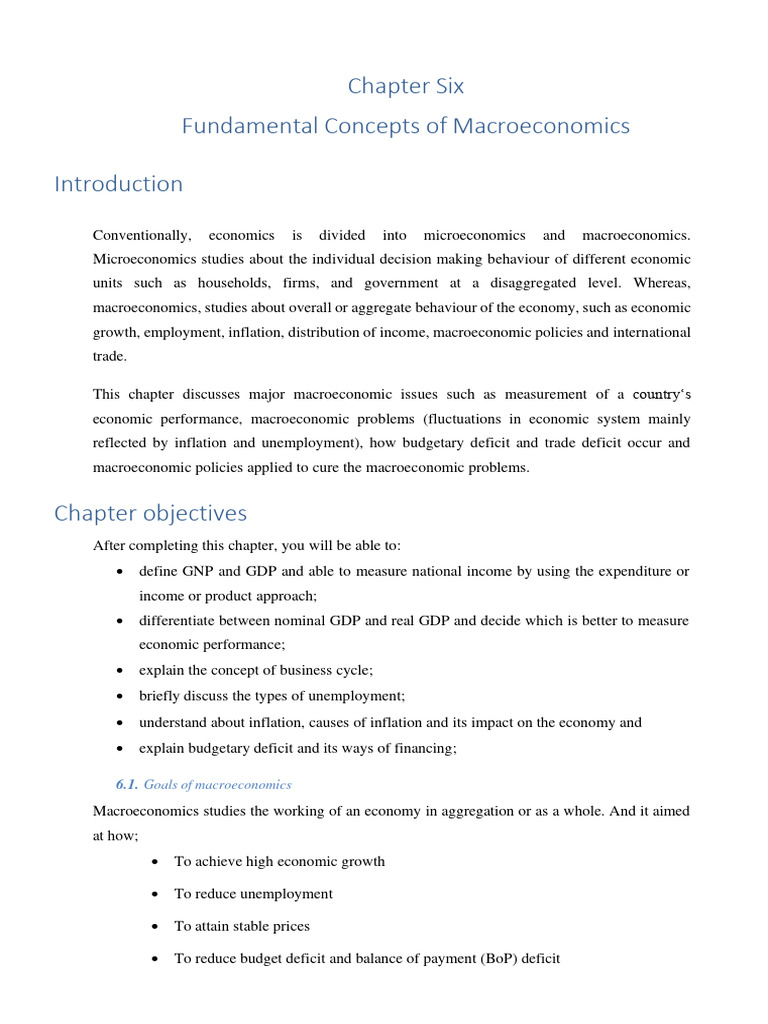 Fundamental Concepts of Macroeconomics Notes | PDF | Fiscal Policy ...