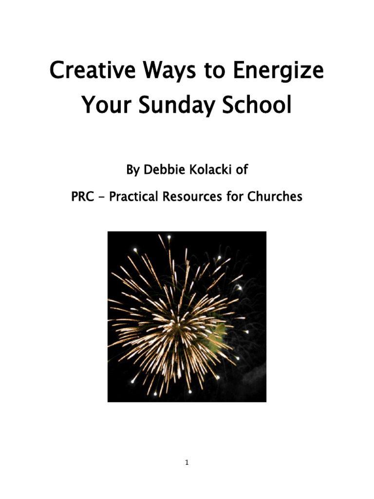 Creative Ways To Energize Your Sunday School Booklet | PDF | Prayer ...