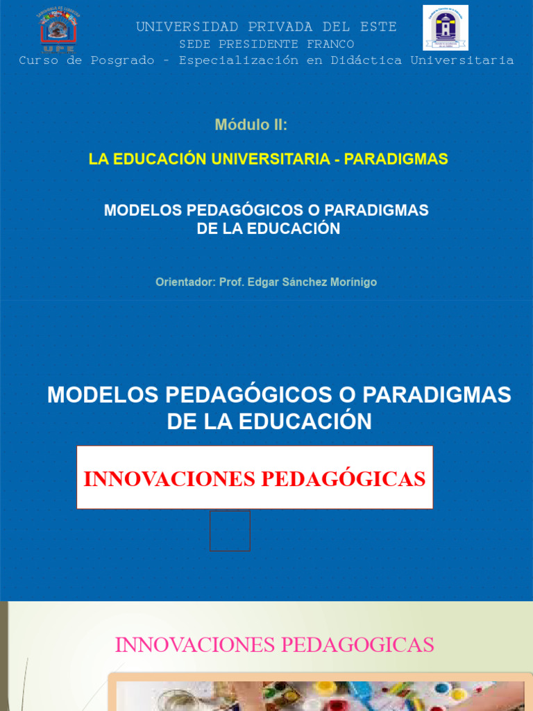 Paradigmas Pedagógicos en Educación | PDF | Aprendizaje | Creatividad