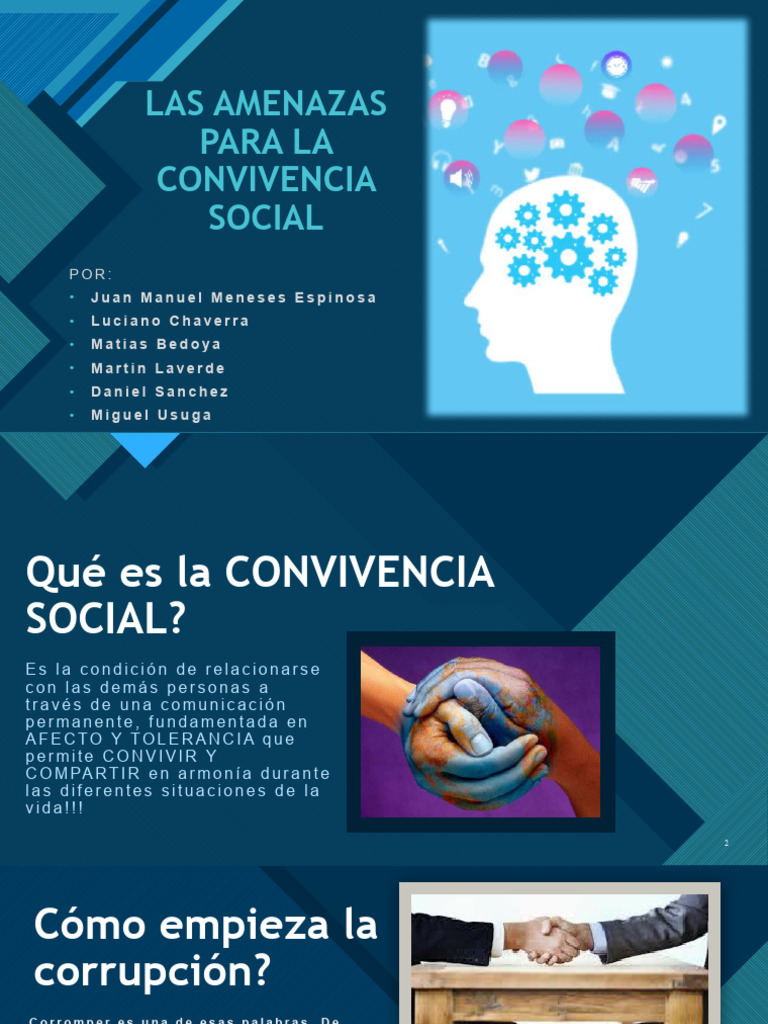Las Amenazas Para La Convivencia Social 8c Pdf Corrupción Política