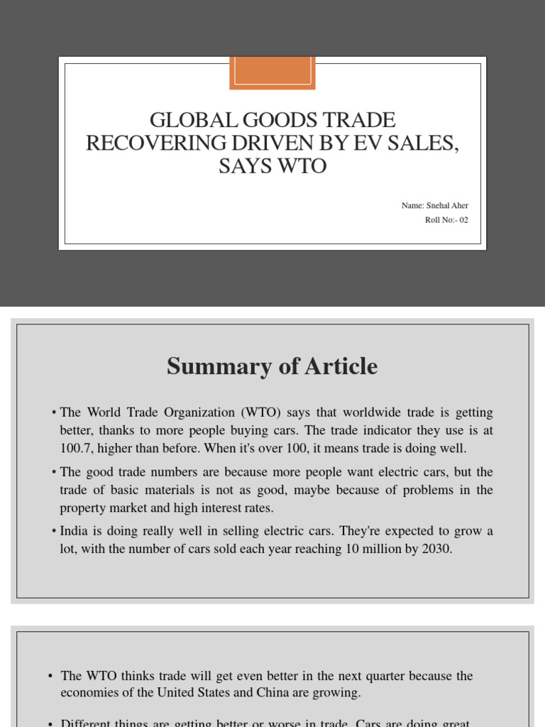 Global Goods Trade Recovering Driven by EV Sales 2pdf | PDF | Car ...