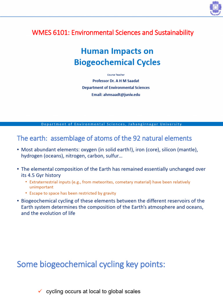 Human Impact on Biogeochemical Cycles | PDF | Earth | Atmosphere