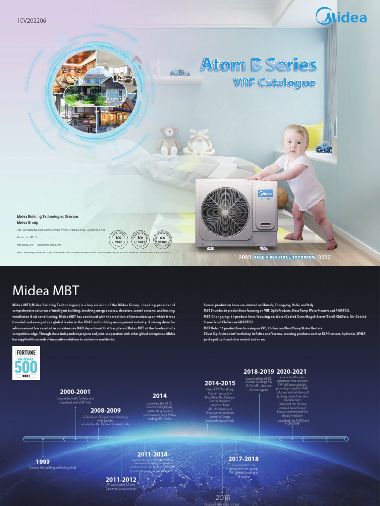 Midea Atom Mini VRF Overview | PDF | Electric Motor | Air Conditioning