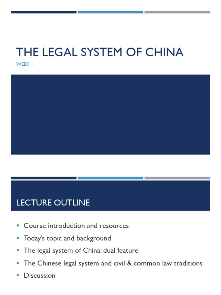 Lecture 1 The Legal System of China | PDF | Common Law | Taxes