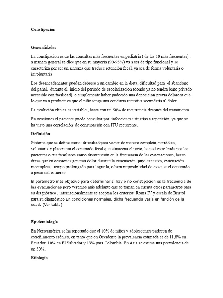 Constipación | PDF | Estreñimiento | Heces