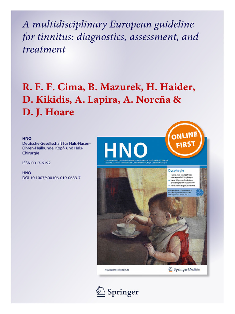 HNO EU Tinnitus Guidelines | PDF | Tinnitus | Thalamus