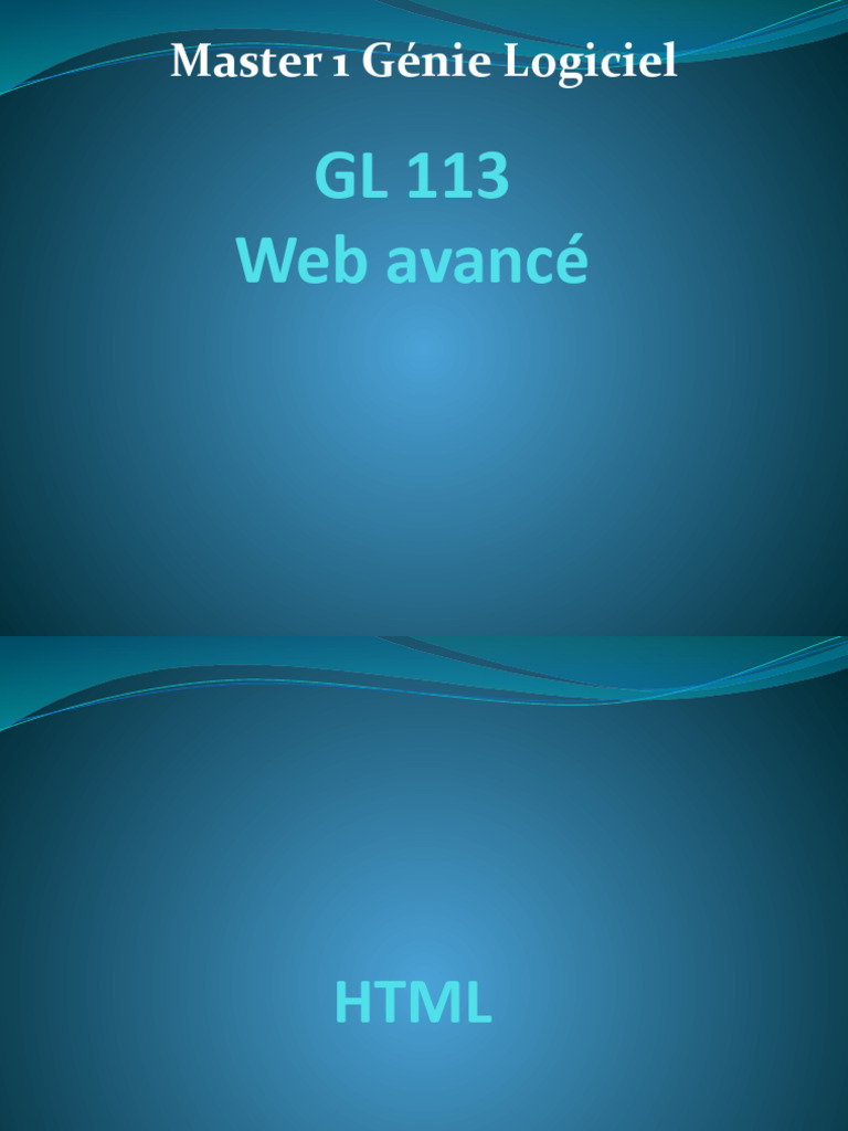Cours Web M1 GL - 3 | PDF | Html | Langage de balisage