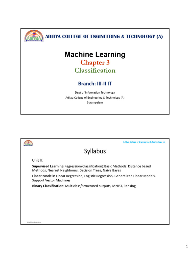 Machine Learning Classification Techniques | PDF | Receiver Operating ...