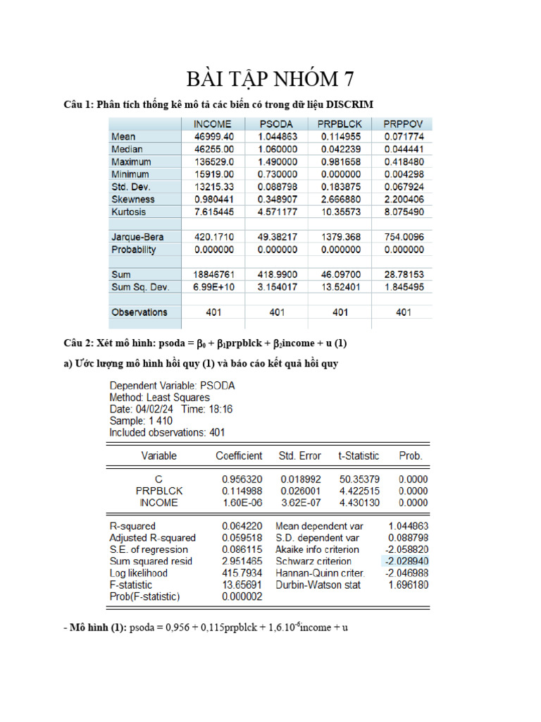 Bài Tập Nhóm KTL - Nhóm 7 | PDF