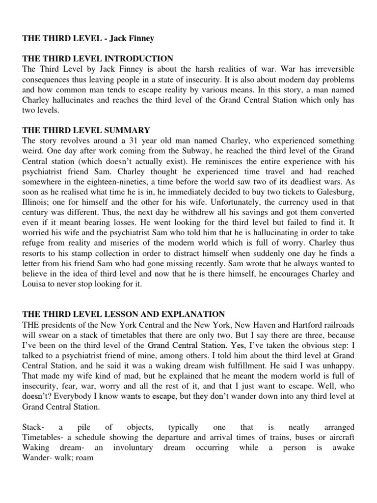 Exploring the Third Level's Reality | PDF | Mystery, Thriller & Crime ...