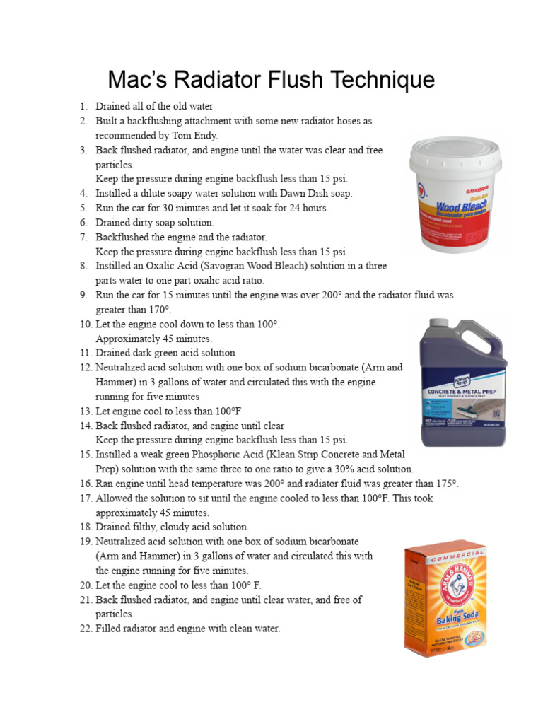 DIY Radiator Flush Guide | PDF | Cooking, Food & Wine | Home & Garden