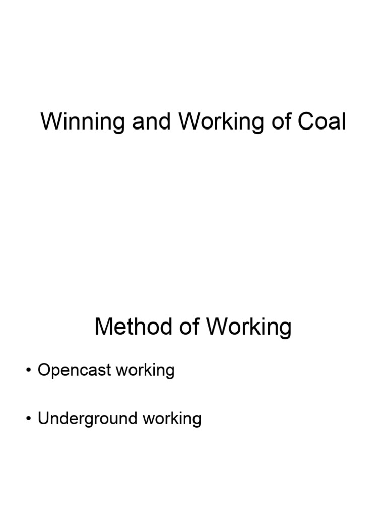 Ug Coal | PDF | Mining | Coal Mining