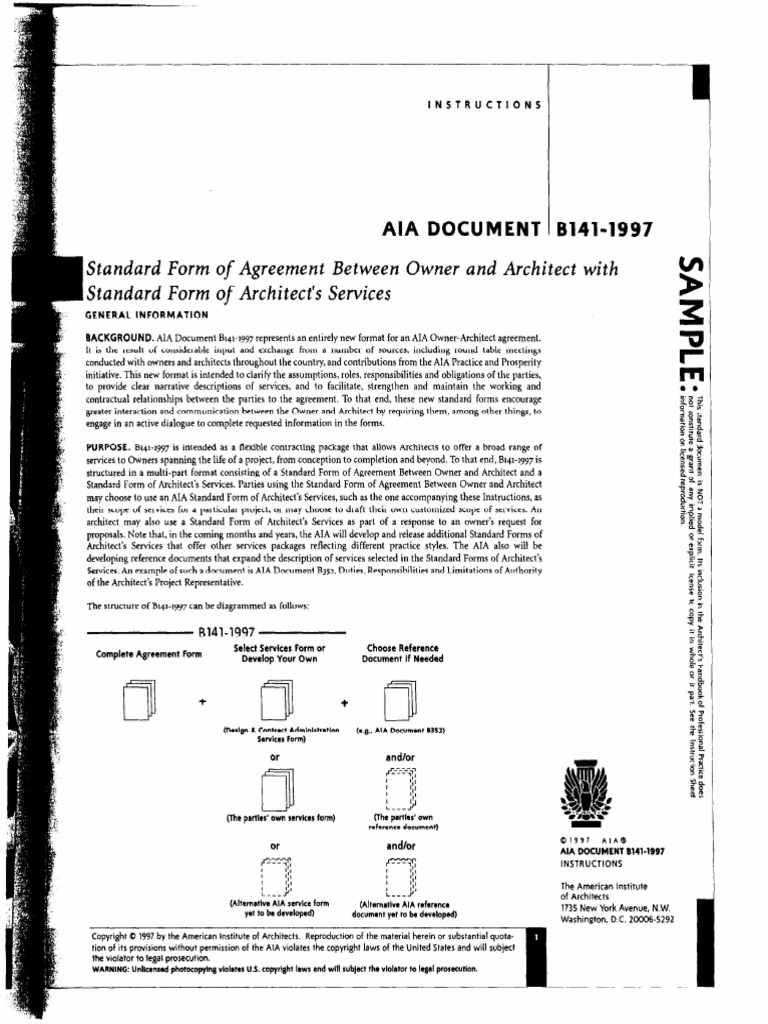 AIA DOCUMENT 1 B141-1997 of | PDF | Arbitration | Mediation