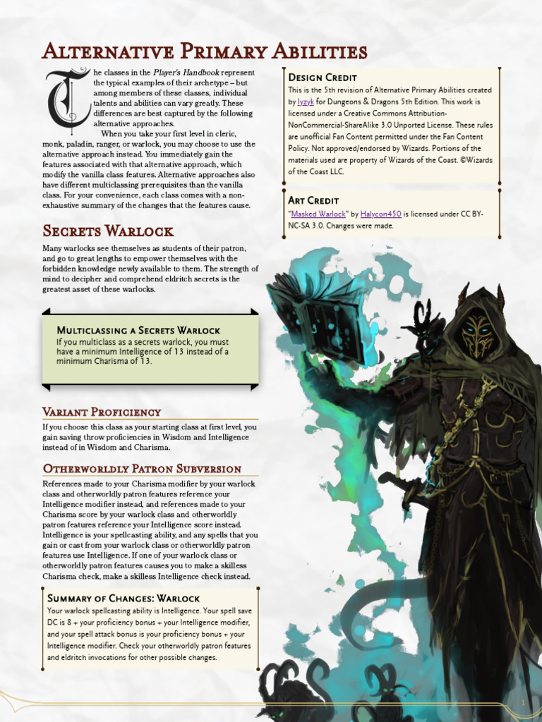 Alternative Primary Abilities | PDF | Dungeons & Dragons | Gary Gygax Games